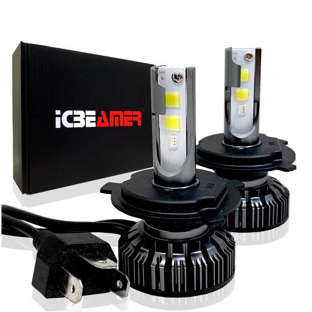 ICBEAMER H4 9003/HB2 LED COB Driving Headlight + RGB Daytime Running ...