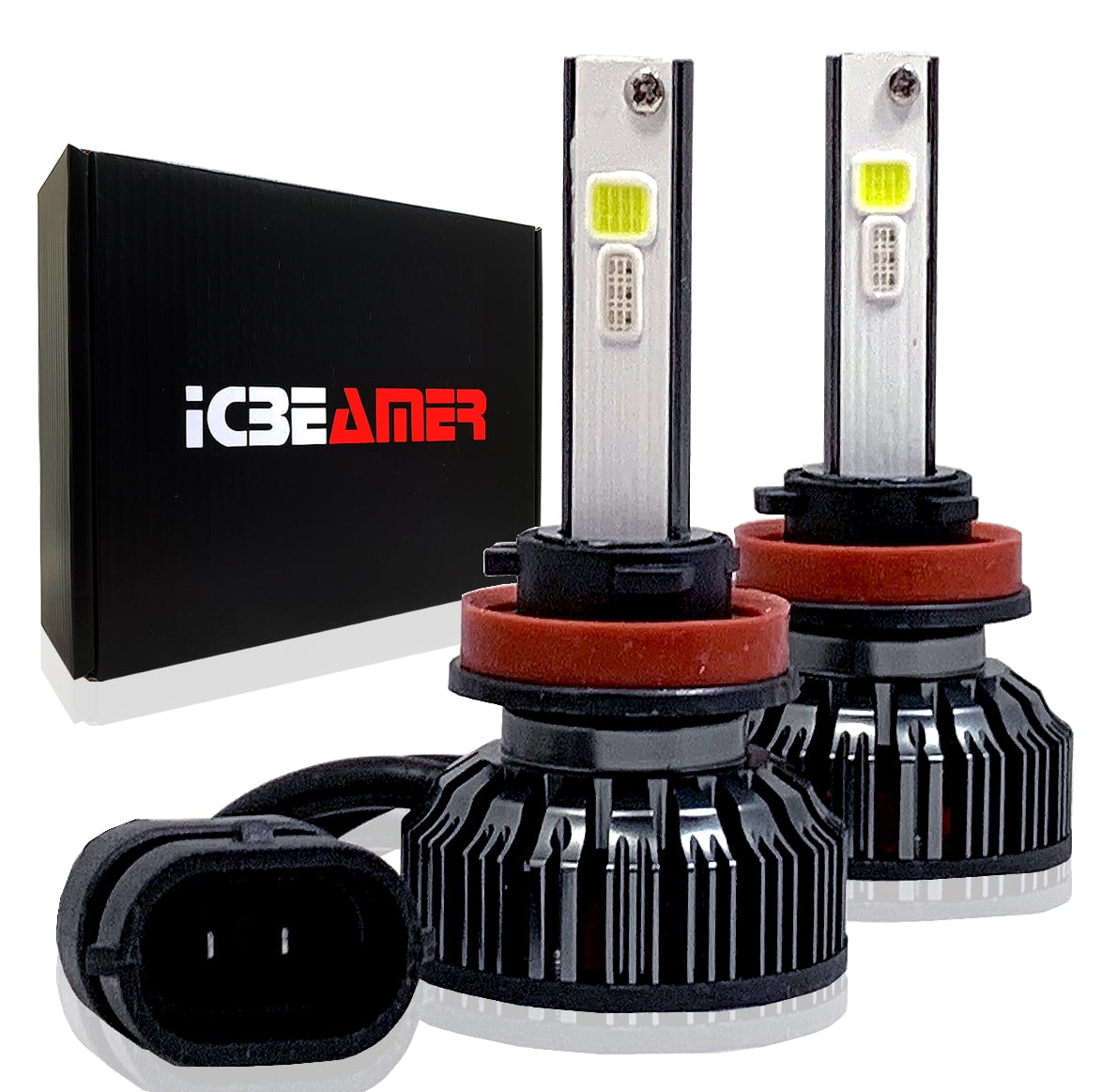ICBEAMER H8 Canbus 7200lm COB LED+ RGB Headlight Daytime Running Light ...