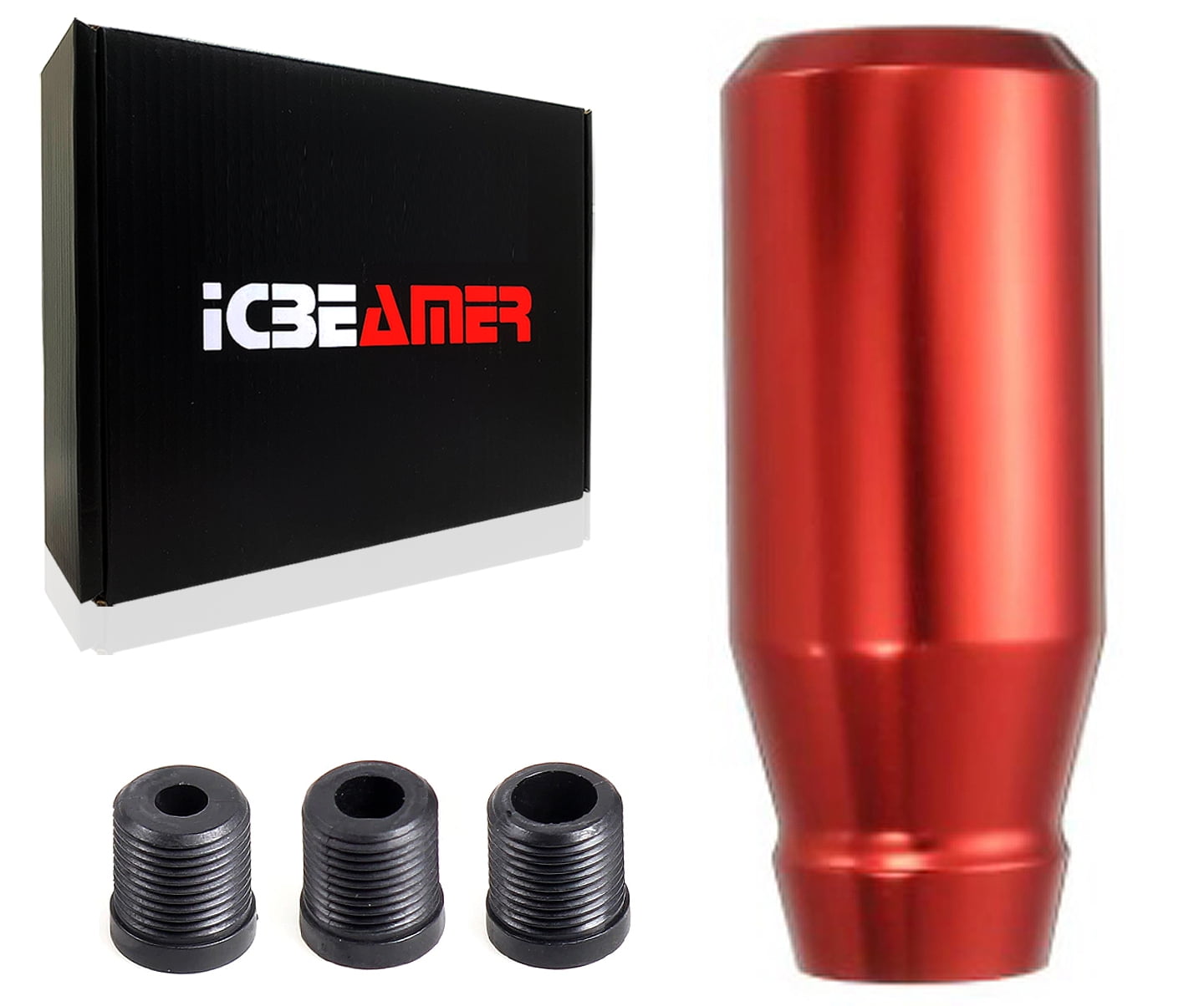 ICBEAMER Red Aluminum Shift Knob, Fit Automatic and 4, 5 and 6 Speed ...