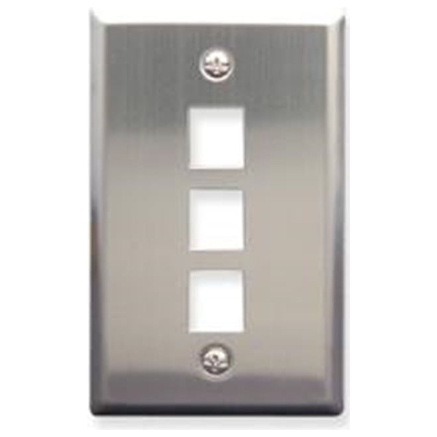 ICC Classic Single Gang Stainless Steel Faceplate - 3 Port - Walmart.com