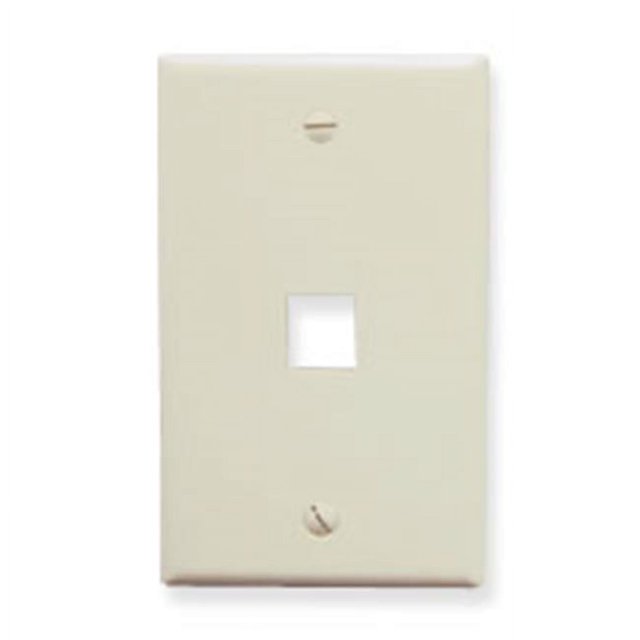 ICC FACE-1-AL Faceplate 1 Port Single Gang Easy Snap In/Contemp Design ...