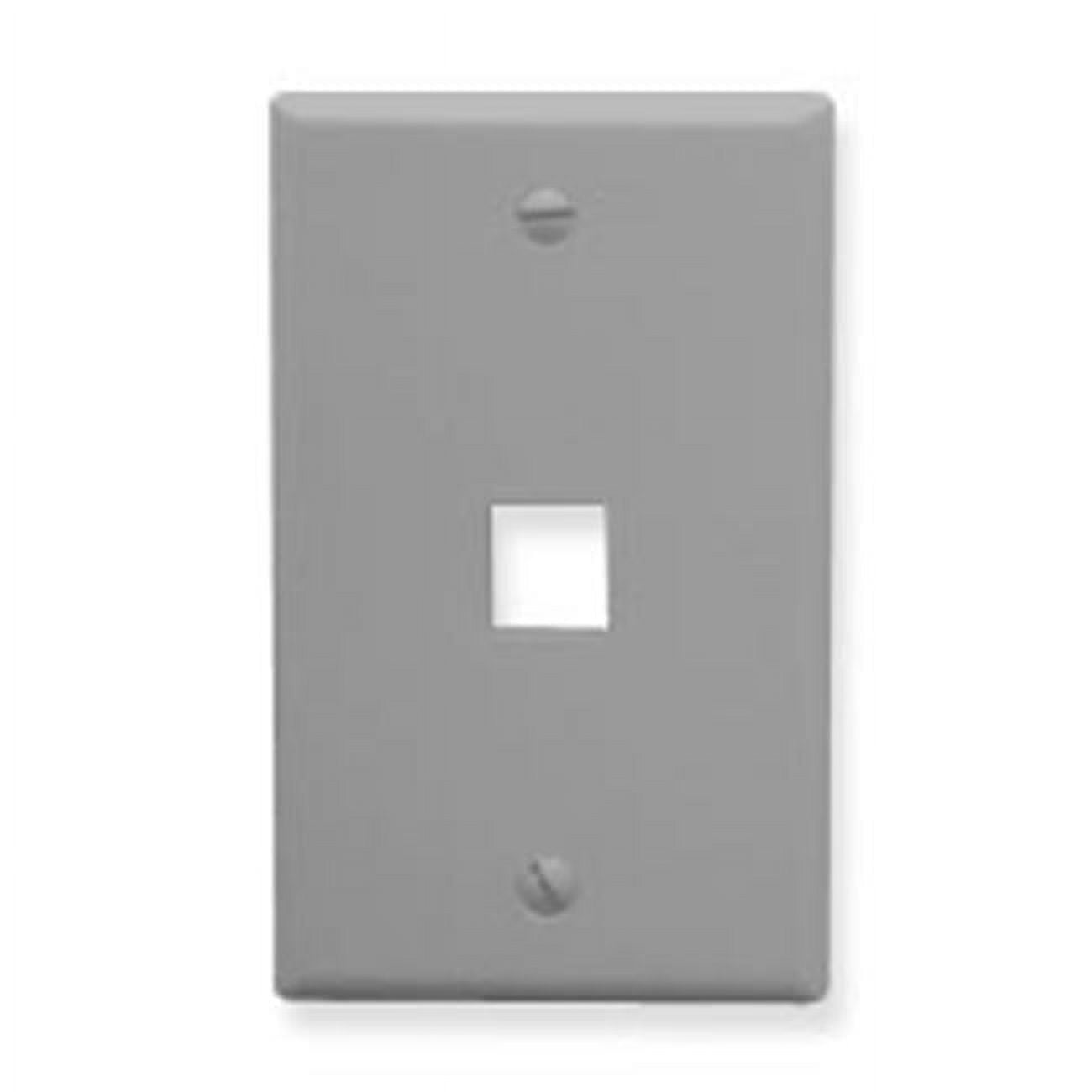 ICC FACE-1-GR Faceplate 1 Port Single Gang Easy Snap In/Contemp Design ...