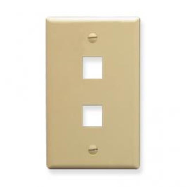 ICC FACE-2-IV Faceplate 2 Ports Single Gang Easy Snap In/Contemp Design ...