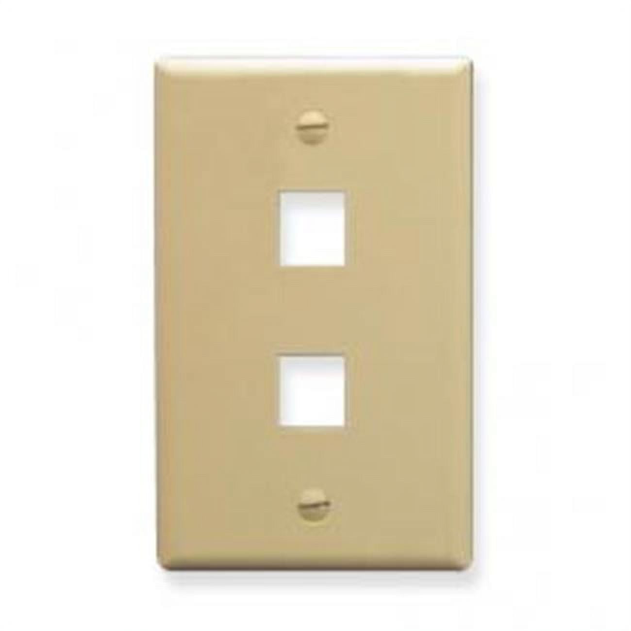 ICC FACE-2-IV Faceplate 2 Ports Single Gang Easy Snap In/Contemp Design ...
