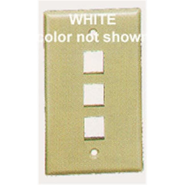 ICC FACE-3-WH Faceplate 3 Ports Single Gang Easy Snap In/Contemp Design ...