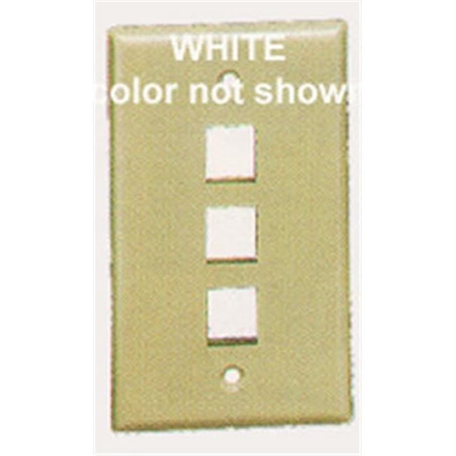 ICC FACE-3-WH Faceplate 3 Ports Single Gang Easy Snap In/Contemp Design ...