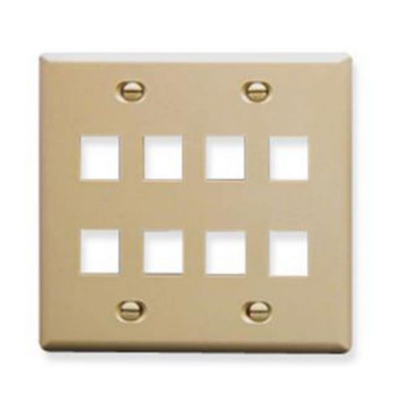 ICC FACE-8-IV Faceplate 8 Ports Fits Standard Double Gang Outlet Box ...