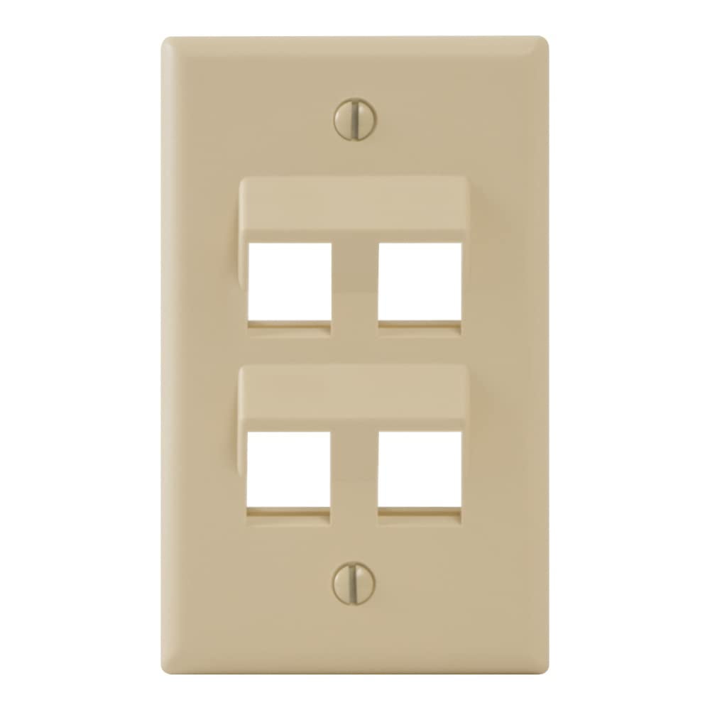 FACEPLATE, ANGLED, 1-GANG, 4-PORT, IVORY - Walmart.com
