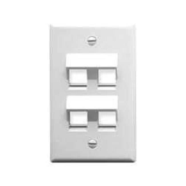 ICC IC107DA4WH 4-Port Angled Faceplate- 1-Gang- White - Walmart.com