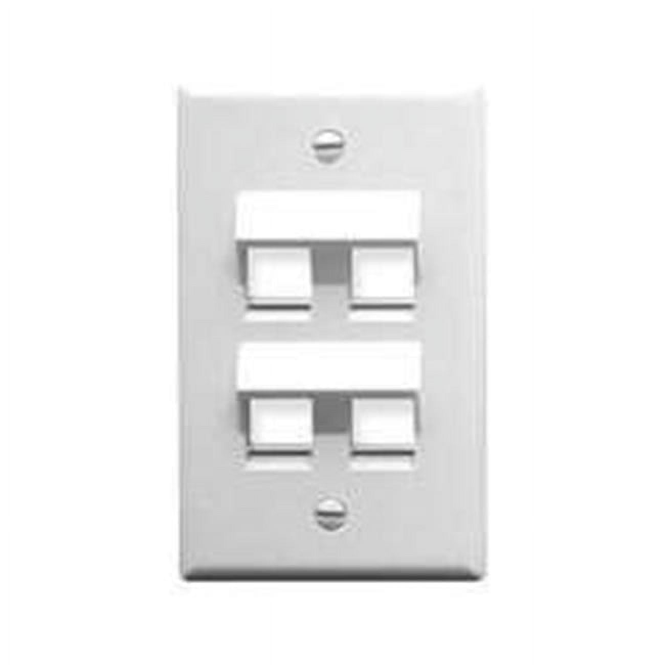 ICC IC107DA4WH 4-Port Angled Faceplate- 1-Gang- White - Walmart.com