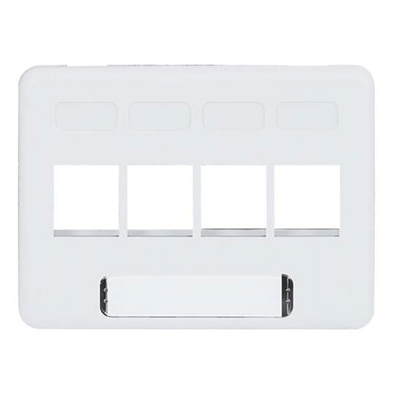 ICC IC107FN4WH Modular Furniture Faceplate with 4 Ports for HD Style in ...