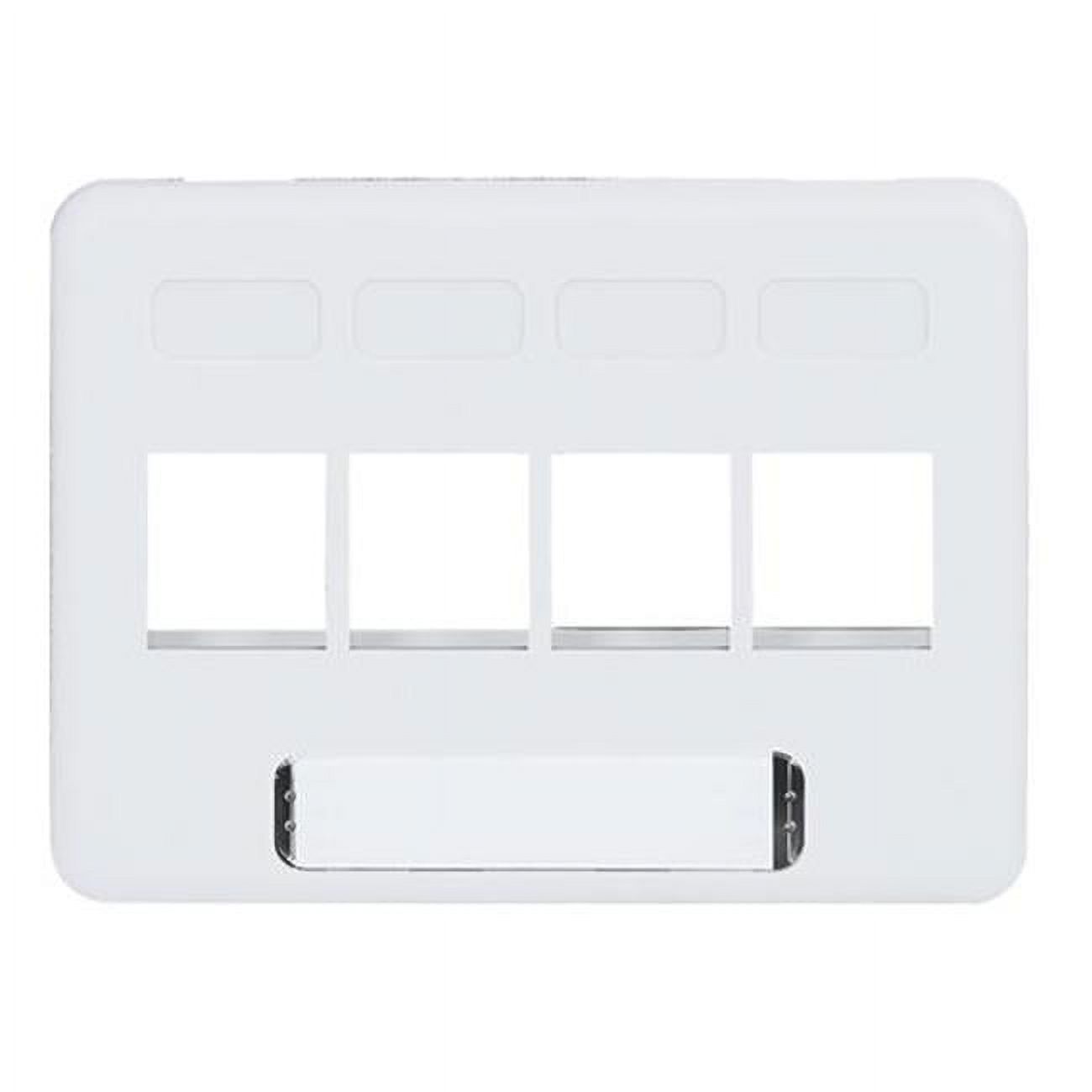 ICC IC107FN4WH Modular Furniture Faceplate with 4 Ports for HD Style in ...