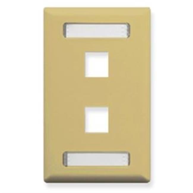 ICC IC107S02IV Classic Single Gang Faceplate With ID - Ivory- 2 Port ...