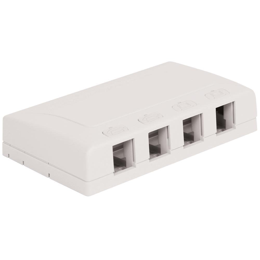 ICC ICC-IC108SB4WH SURFACE MOUNT BOX, ELITE, 4-PORT, WHITE - - Walmart.com