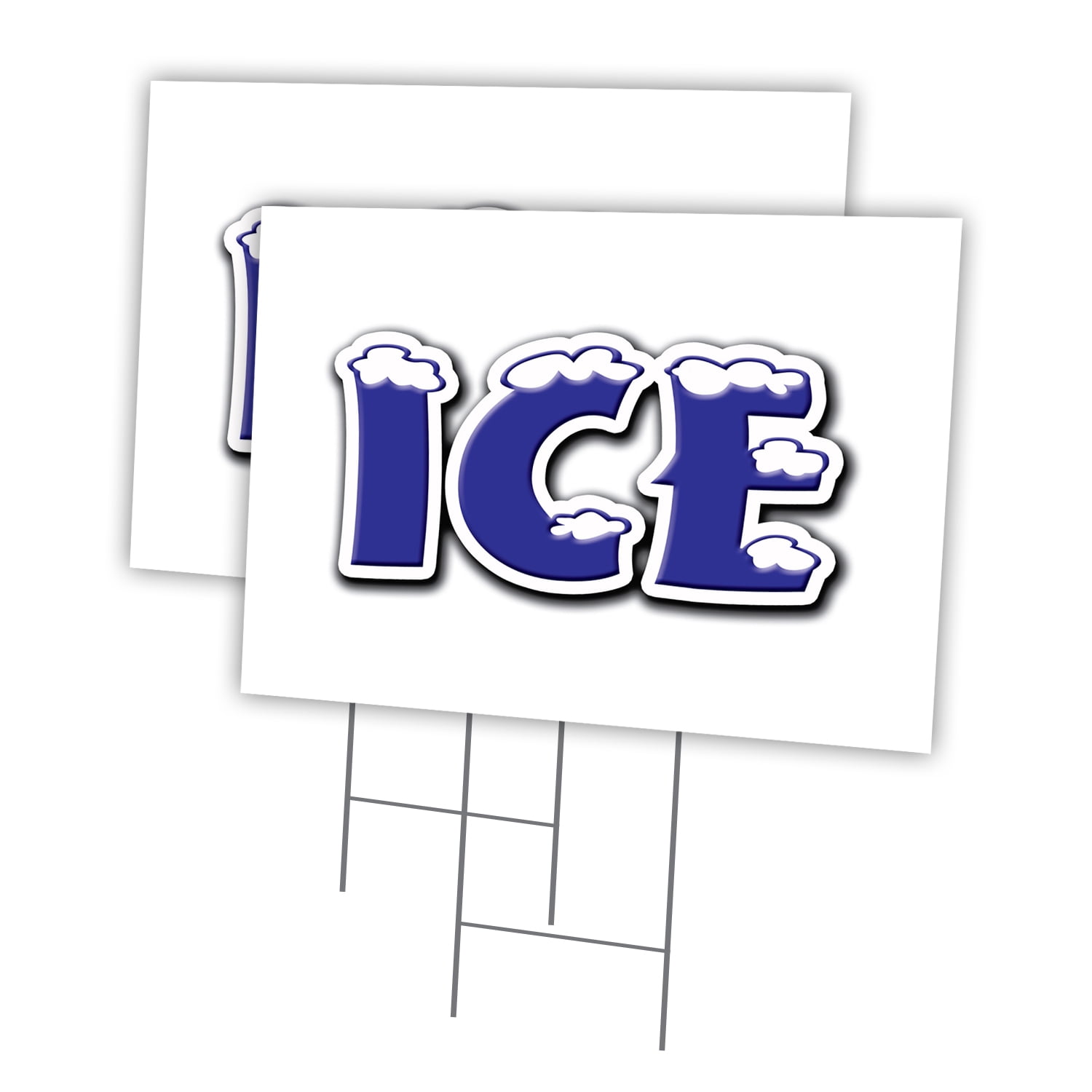 ICE 2 Pack Of 12" x 16" Yard Sign & Stake | Advertise Your Business ...