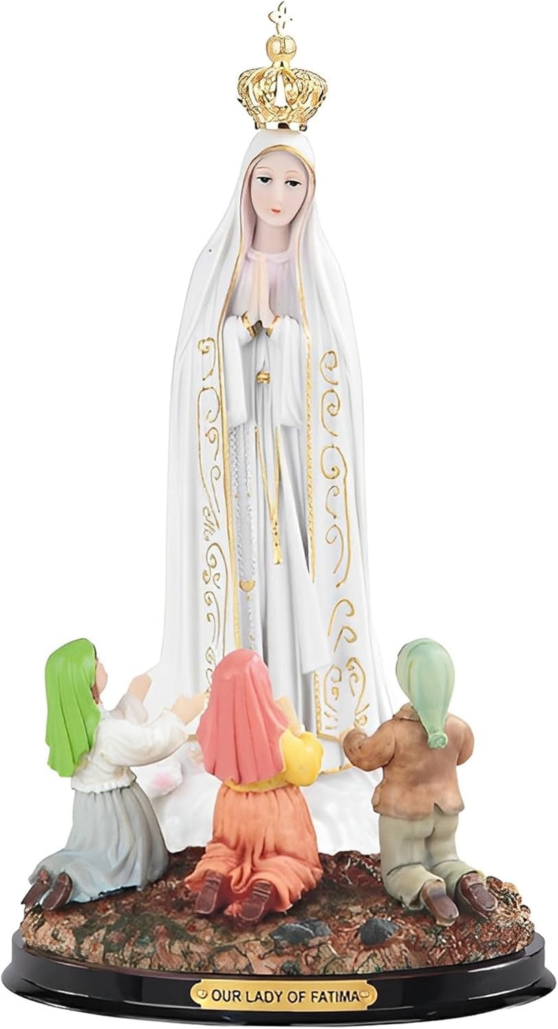 ICE ARMOR 16" H Our Lady of Fatima with Children Prayer Statue Our Lady ...