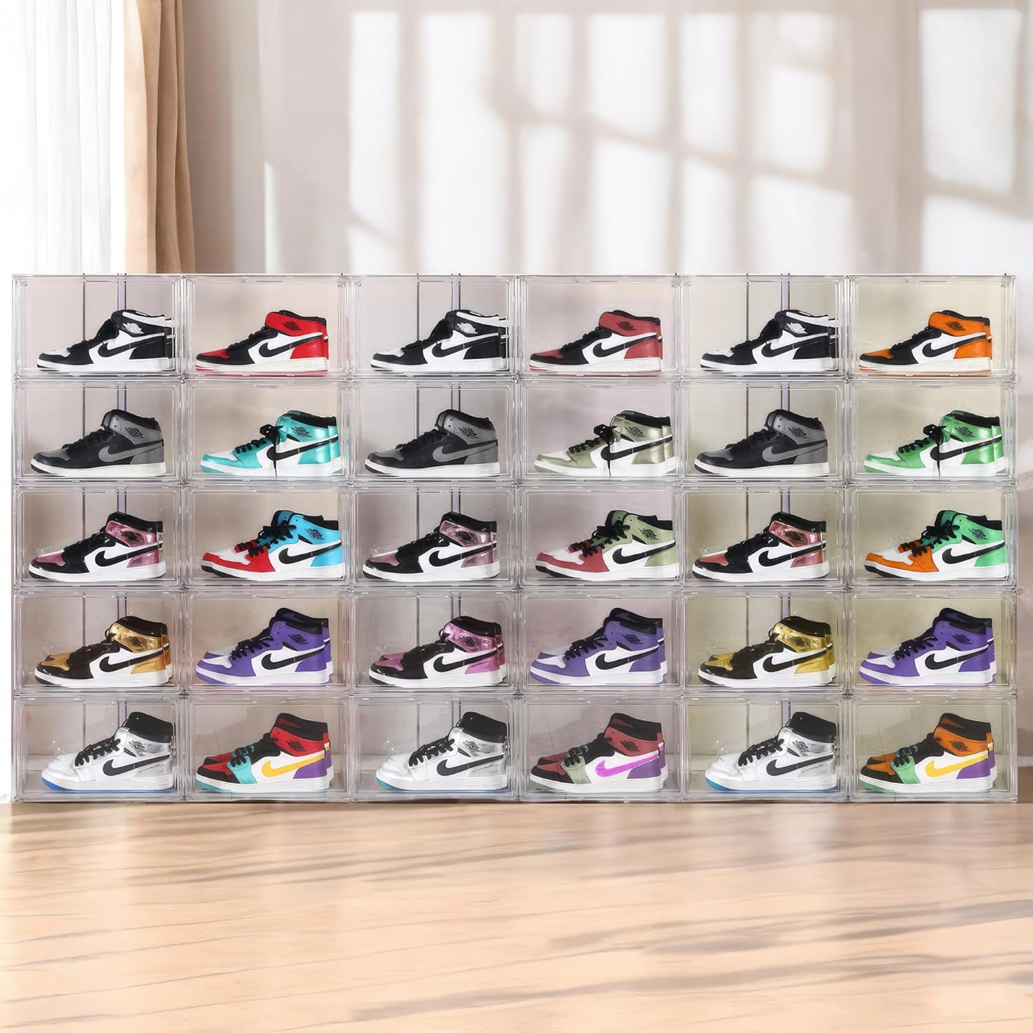 ICE ARMOR Crystal Clear Stackable Shoe Boxes with Magnetic Doors ...