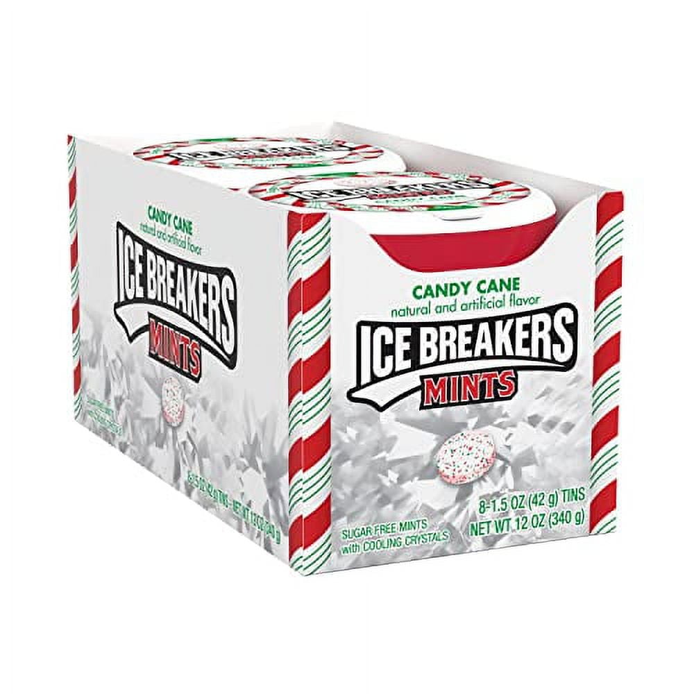 ICE BREAKERS Candy Cane Flavored Sugar Free Breath Mints, Christmas, 1. ...