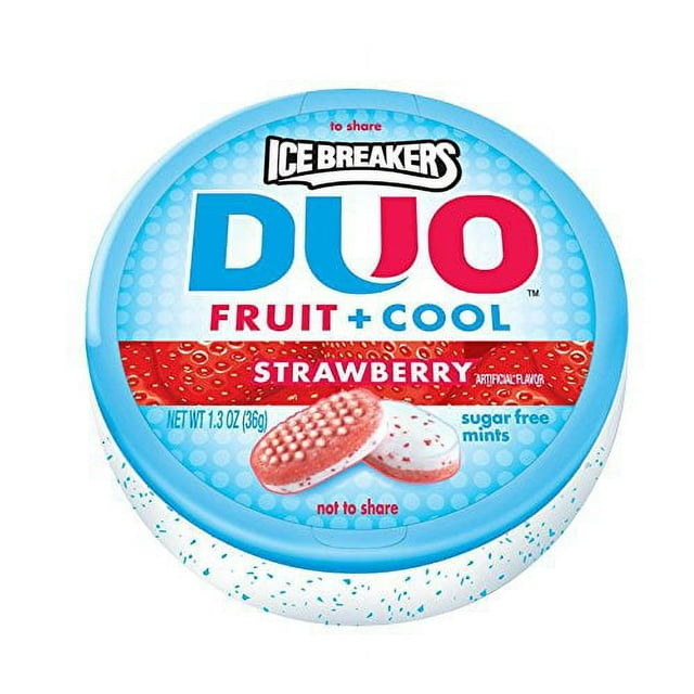 ICE BREAKERS DUO Fruit + Cool Sugar Free Mints (Strawberry, 1.3-Ounce ...