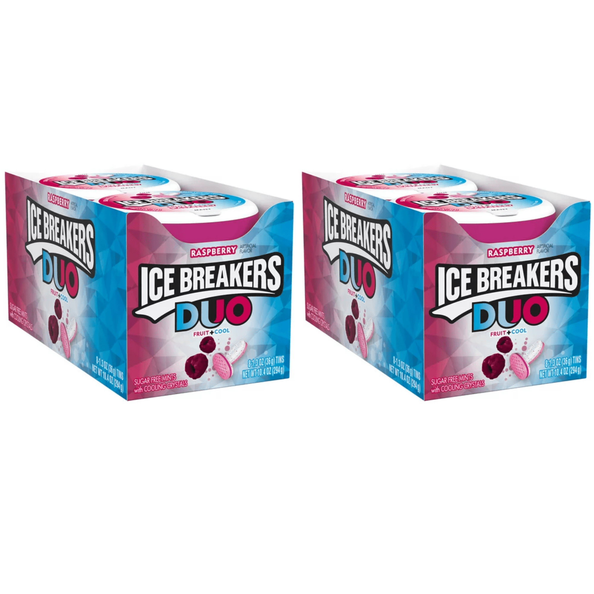 ICE BREAKERS DUO RASPBERRY Sugar Free Mints Tins, 1.3 Oz. 2 Pack (16 ...