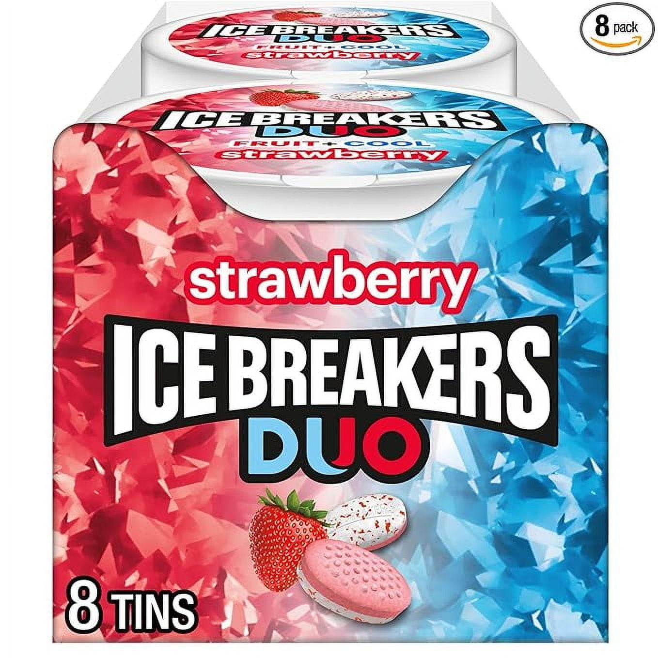 ICE BREAKERS Duo Fruit Plus Cool Strawberry Sugar Free Breath Mints ...