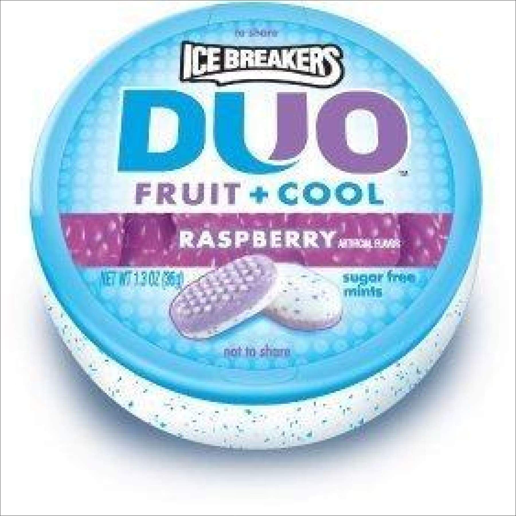 ICE BREAKERS Duo Sugar Free Mints, Raspberry, 1.3 Ounce (Pack of 8 ...