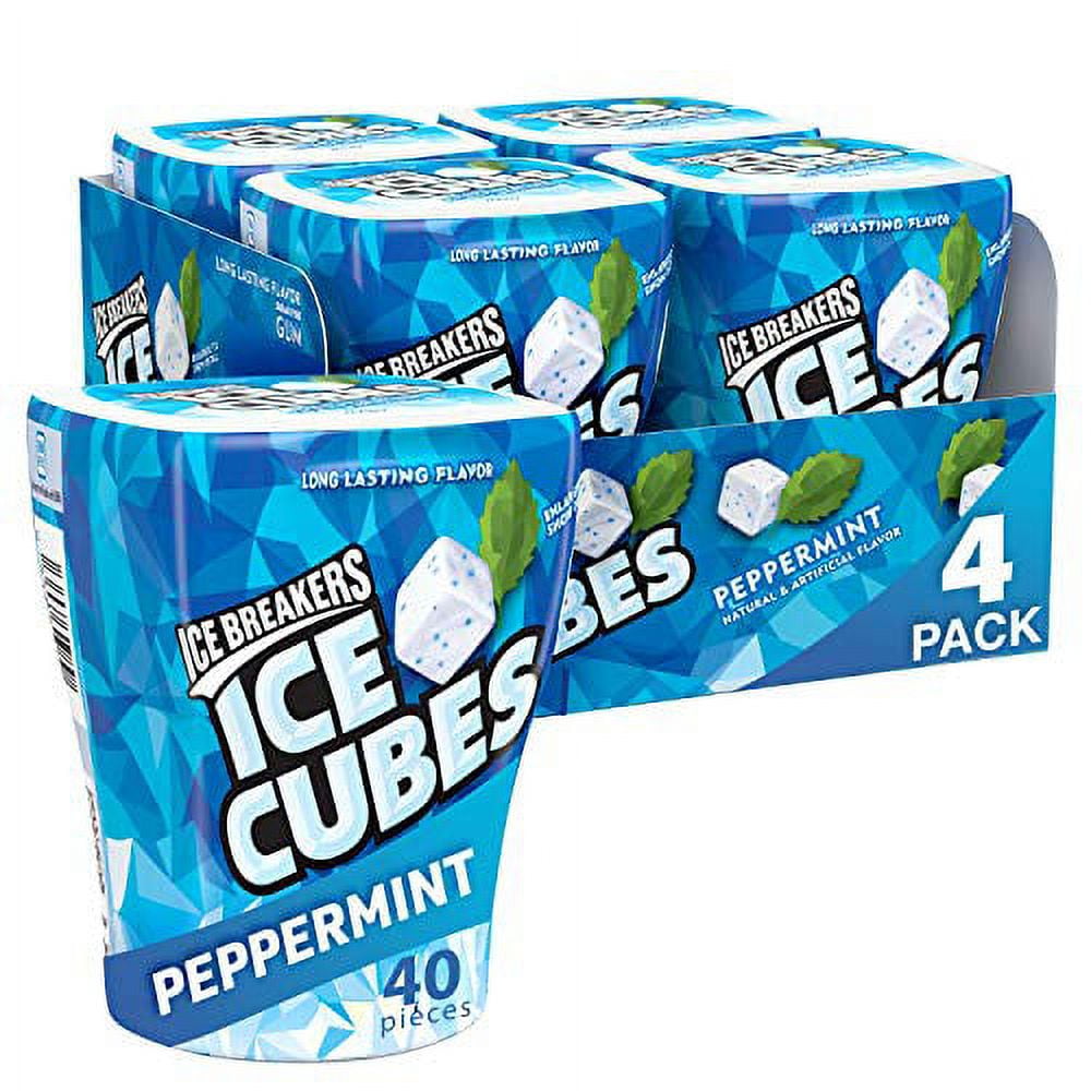 ICE BREAKERS ICE CUBES Peppermint Flavored Sugar Free Chewing Gum, Made ...