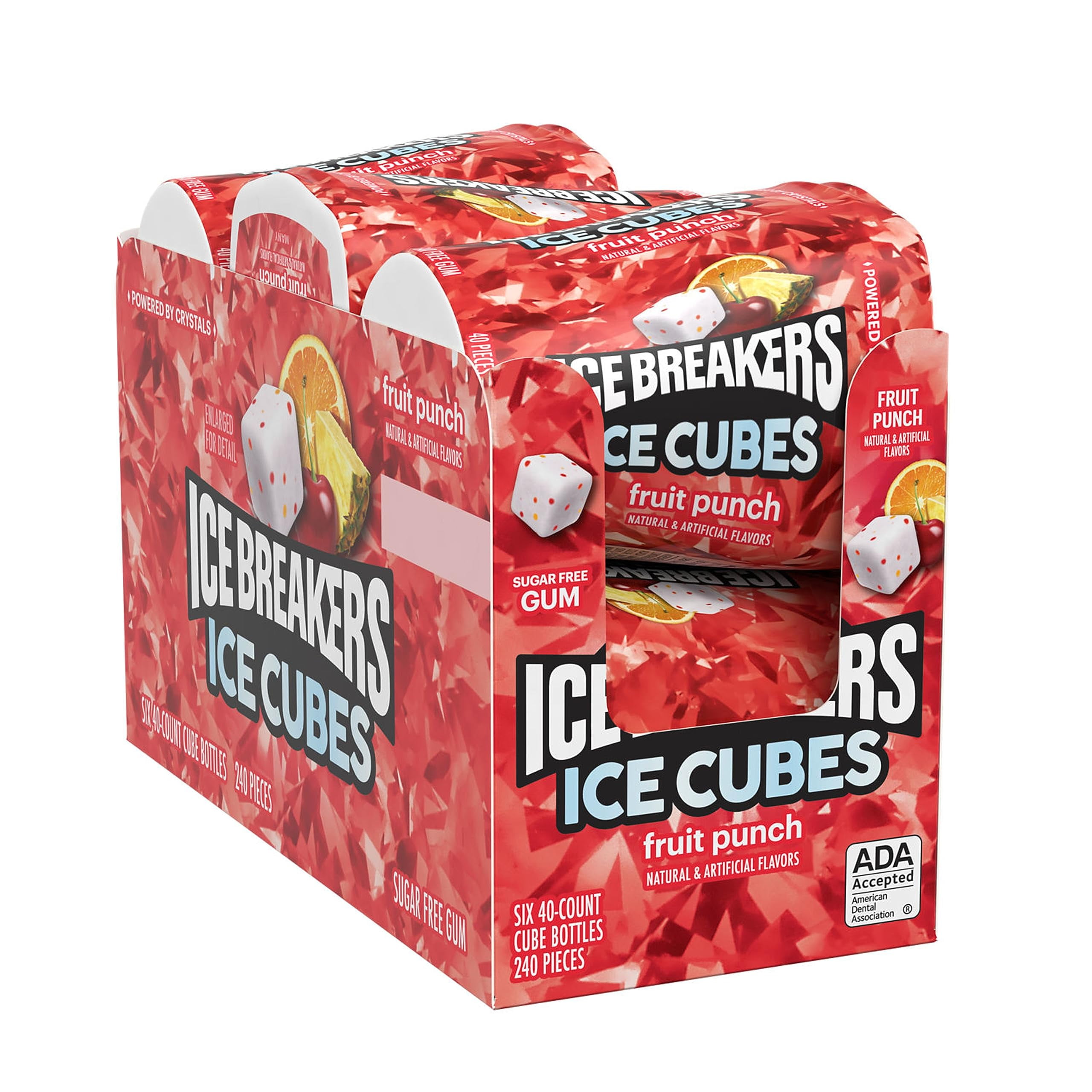 ICE BREAKERS Ice Cubes Fruit Punch Sugar Free Chewing Gum Bottles, 3.24 ...