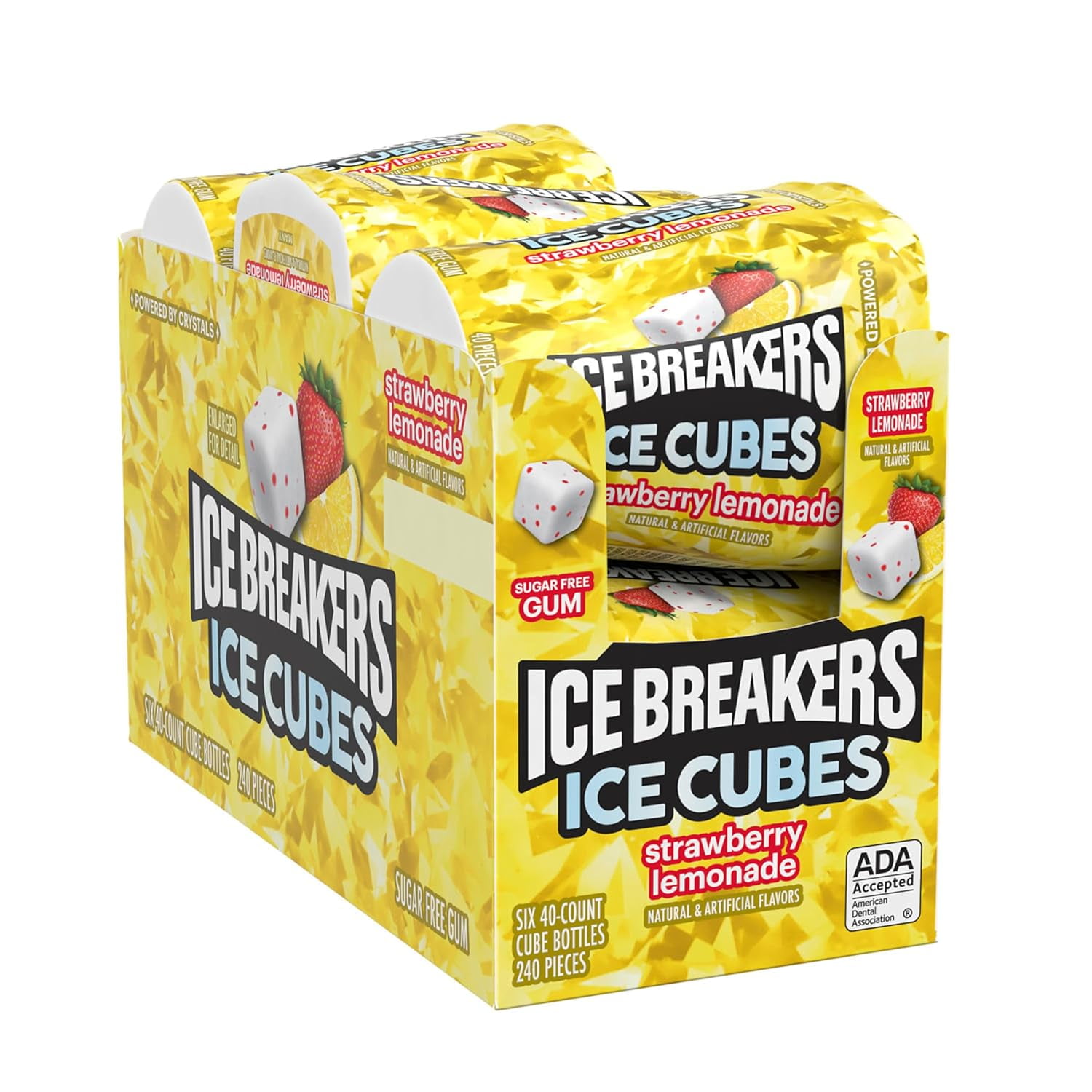 ICE BREAKERS Ice Cubes Strawberry Lemonade Sugar Free Chewing Gum ...