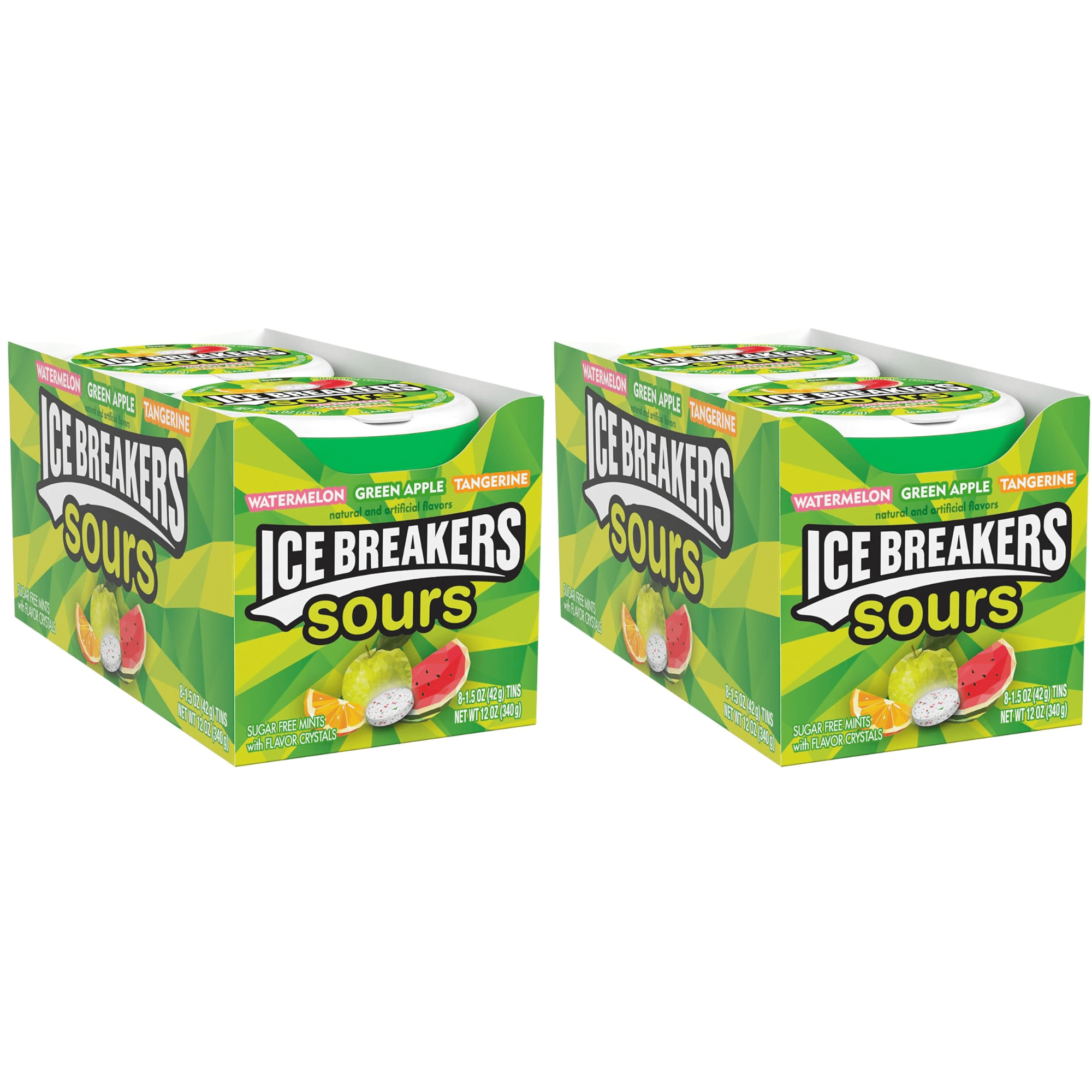 ICE BREAKERS SOUR FRUIT Sugar Free Mints Tins, 1.5 Oz. 2 Pack (16 Count ...