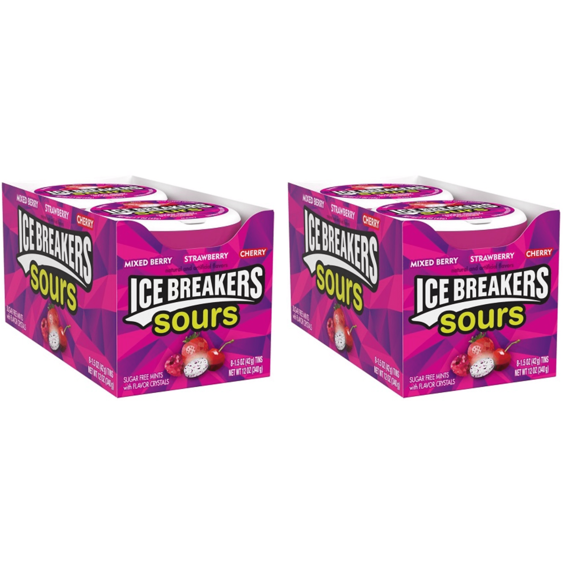 ICE BREAKERS SOURS BERRY Sugar Free Mints Tins, 1.5 Oz. 2 Pack (16 ...