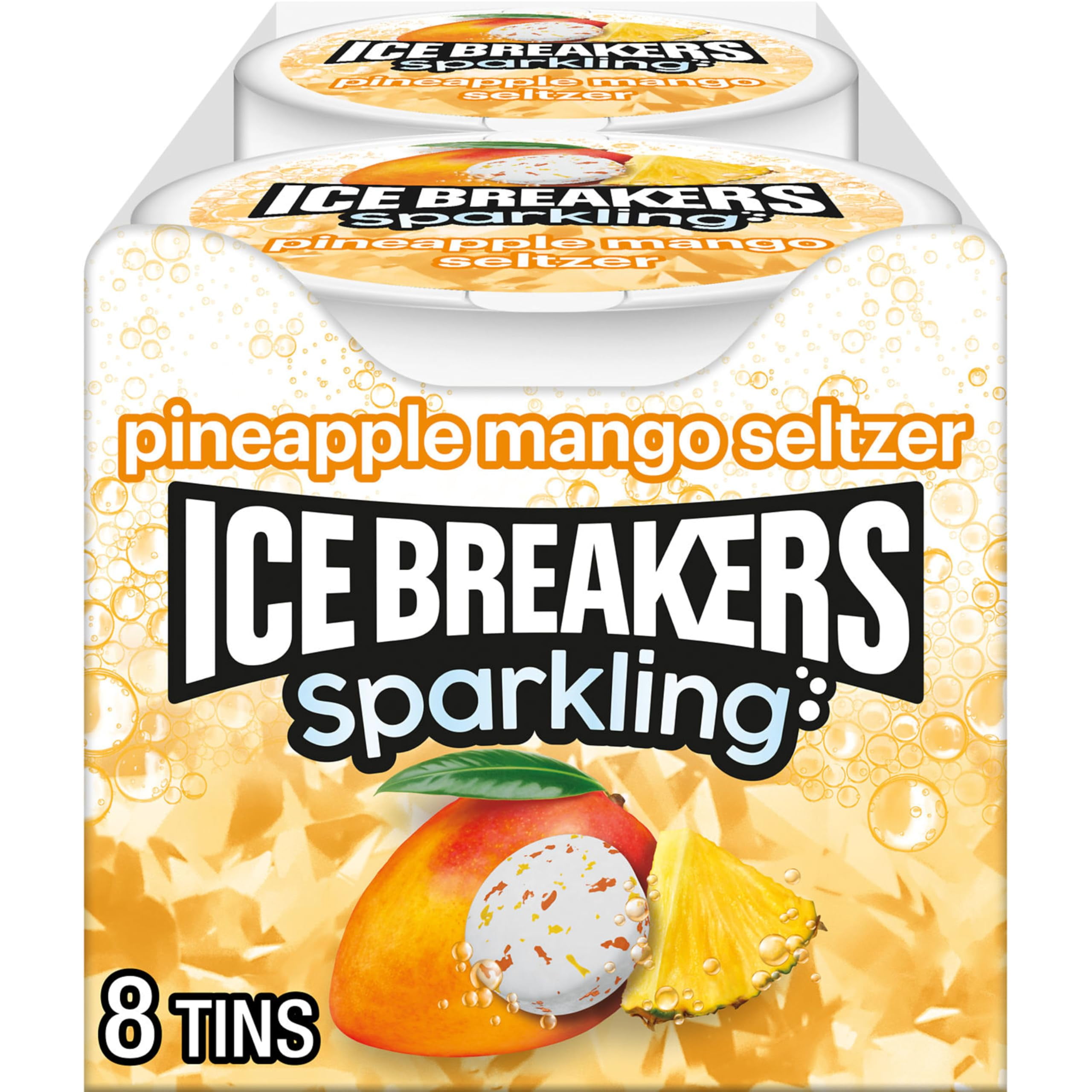 ICE BREAKERS Sparkling Pineapple Mango Seltzer Sugar Free Mints Tins, 1 ...