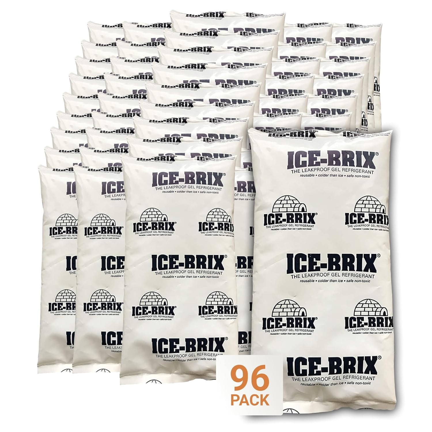 ICE-BRIX Ice Packs for Shipping 5 X 2 3/4" (96 pack bulk) Food-Safe ...