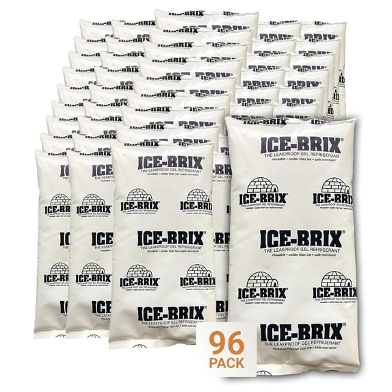 ICE-BRIX Ice Packs for Shipping 5 X 2 3/4" (96 pack bulk) Food-Safe ...