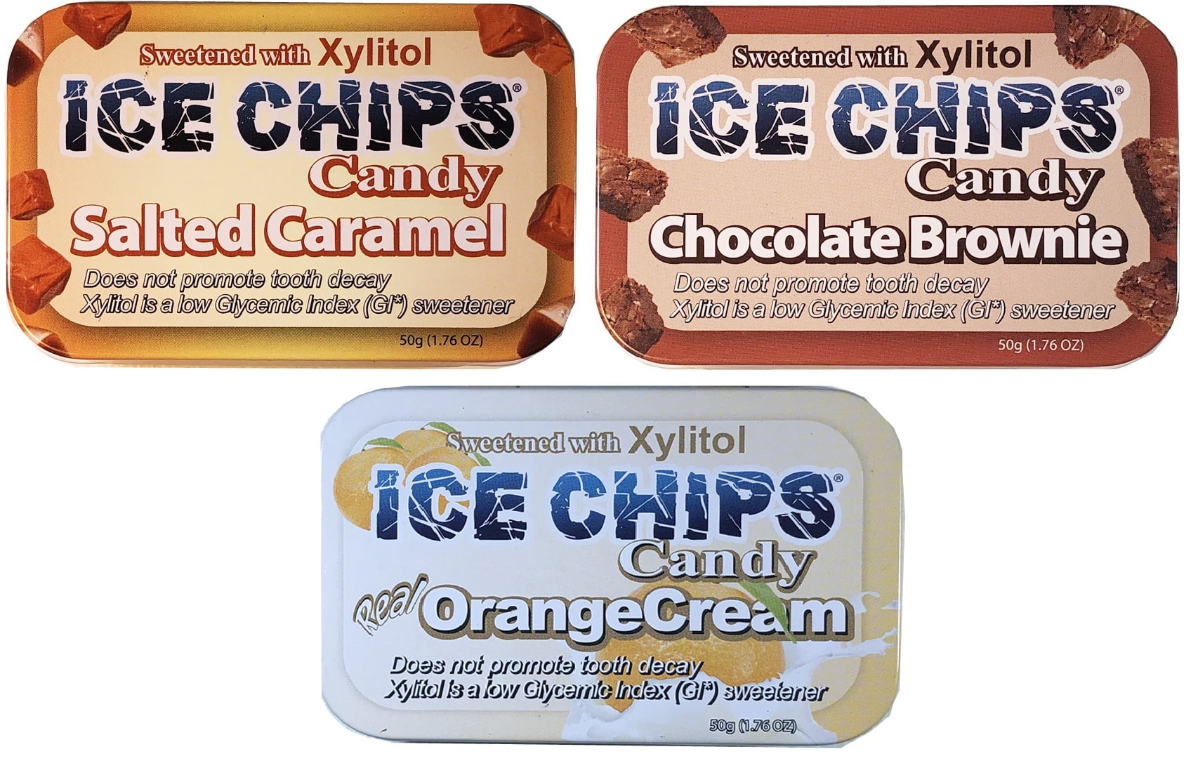 ICE CHIPS Candy 3 Pack Assortment (Chocolate Brownie, Salted Caramel ...