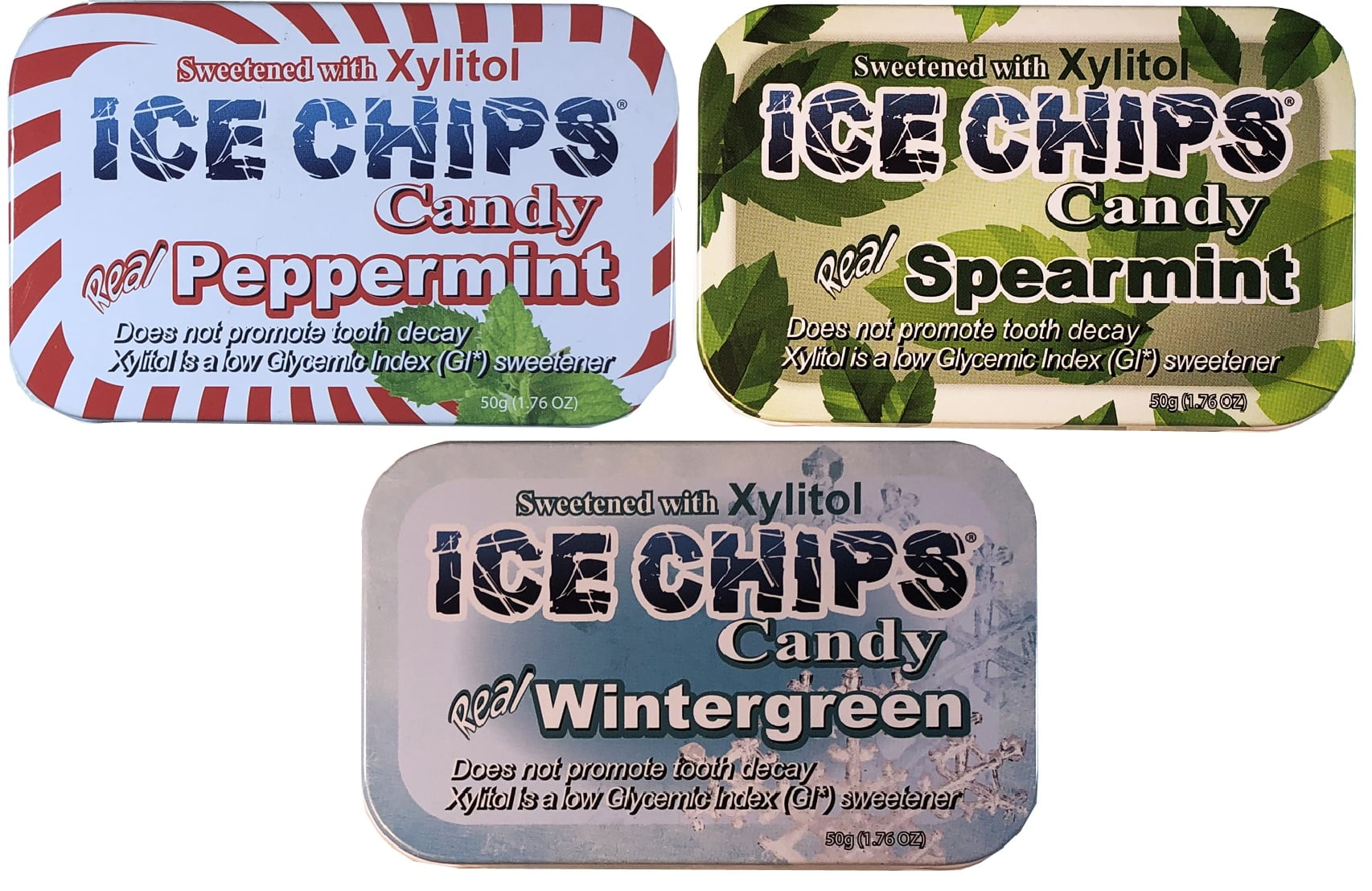ICE CHIPS Candy 3 Pack Assortment (Peppermint, Wintergreen, Spearmint ...