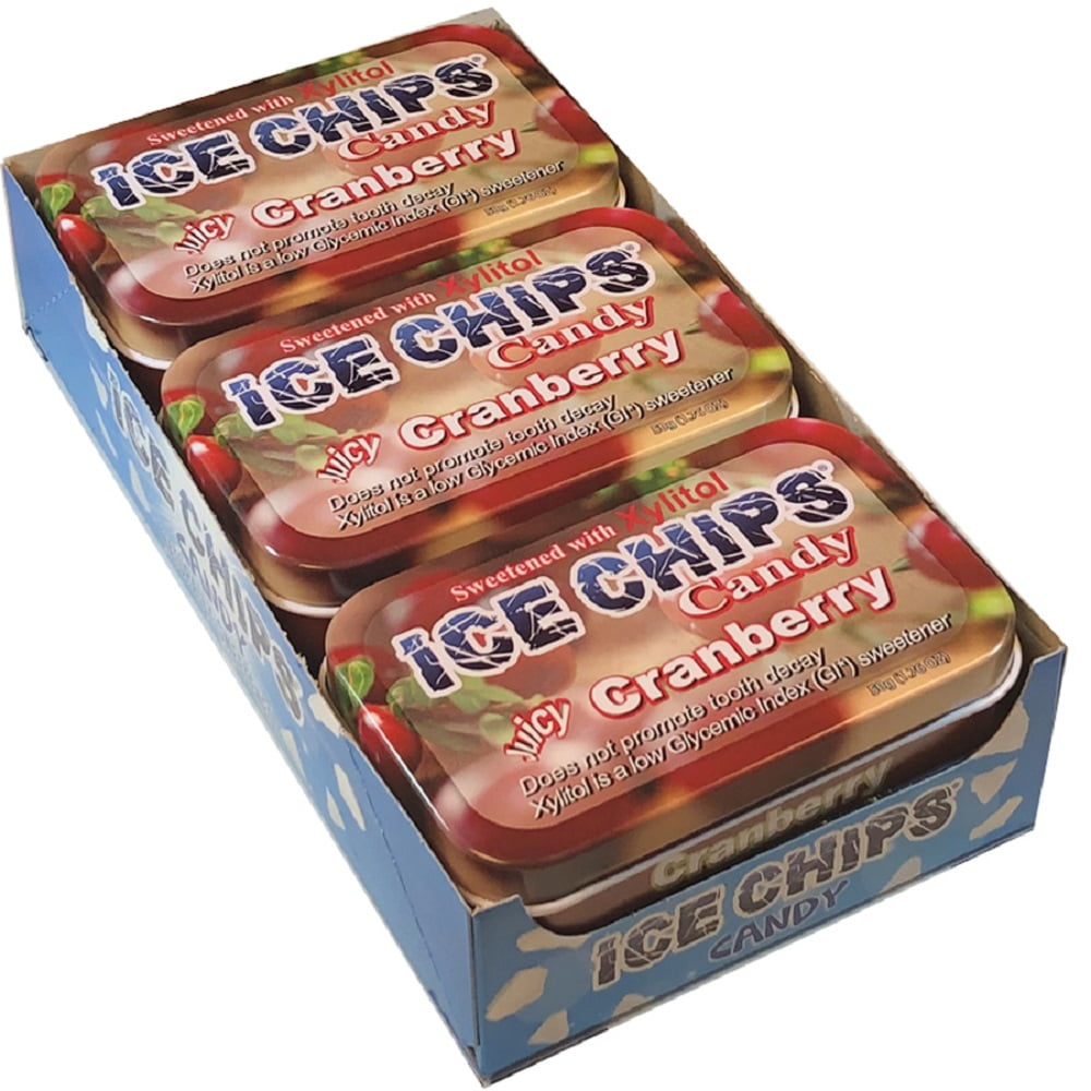 ICE CHIPS Xylitol Candy, Cranberry (6 Tins) - Walmart.com