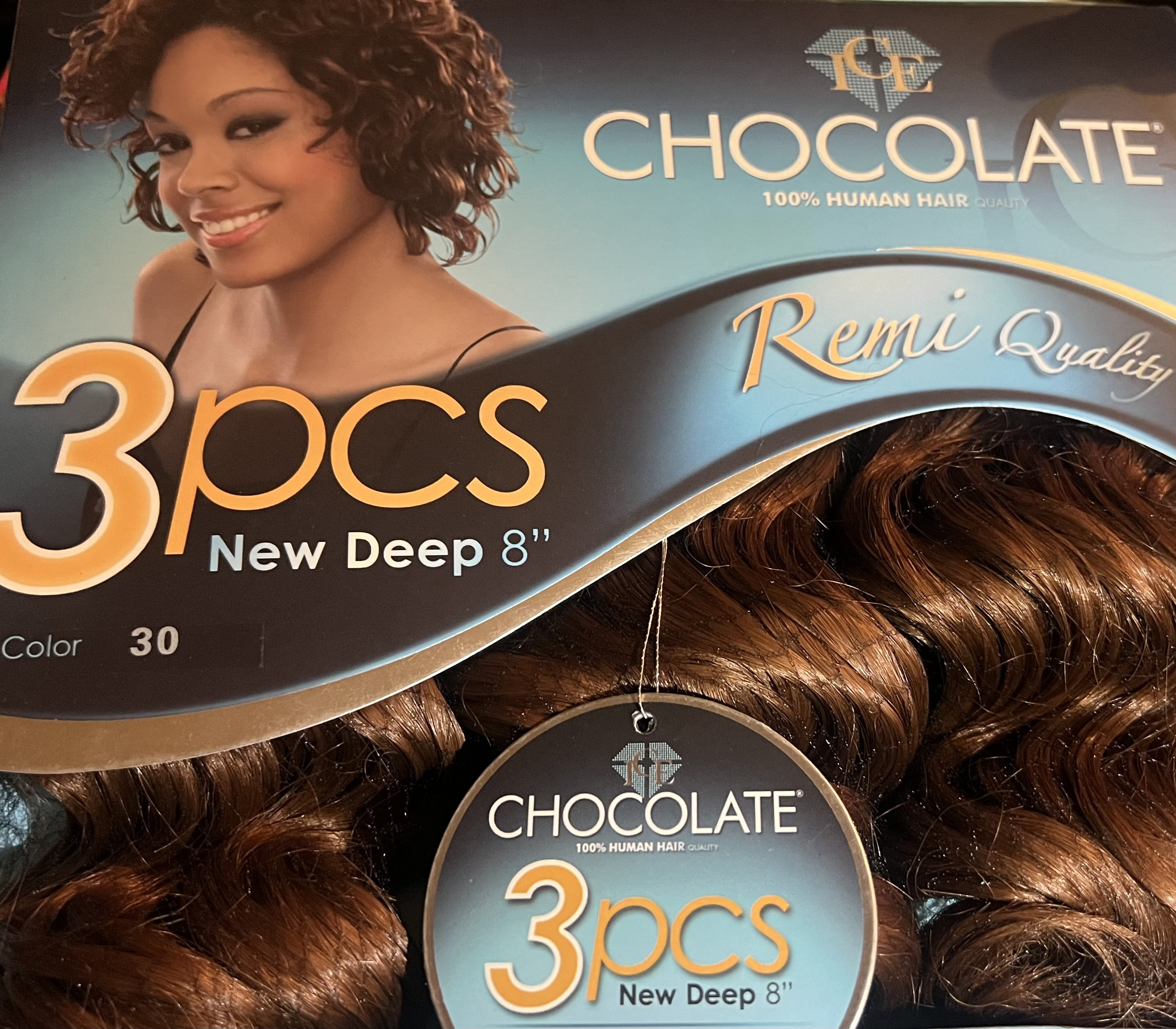 ICE Chocolate 100% Human Hair Remi Quality 3Pcs New Deep 8” inch -Color ...
