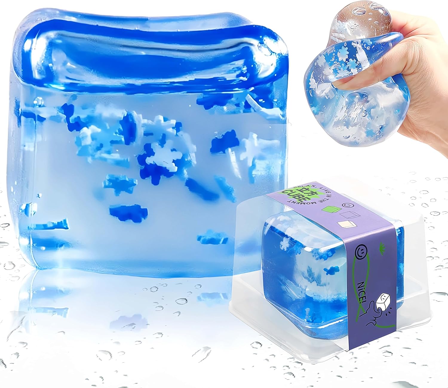 ICE Cube Stress Balls for Kids and Adults, Stress Cube Fidget Toys ...