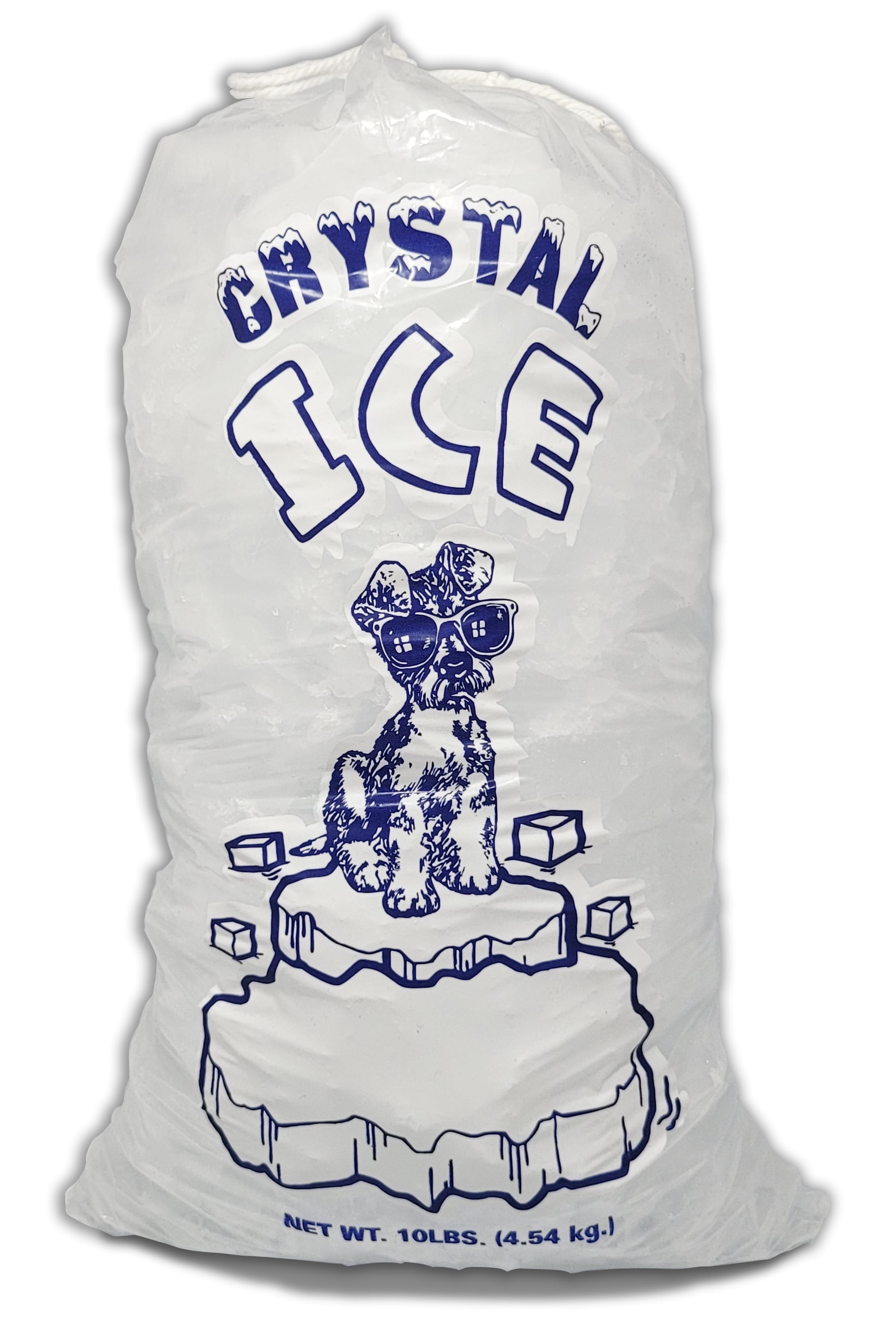ICE N COLD 10 lb Crystal Clear Ice Bags with Cotton Drawstring, Pack of ...