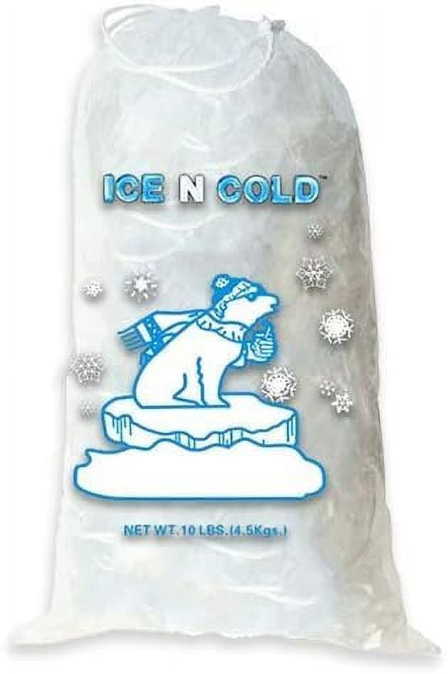 ICE N COLD Plastic Ice Bags, 10lb Capacity, 41 Mic Thickness ...