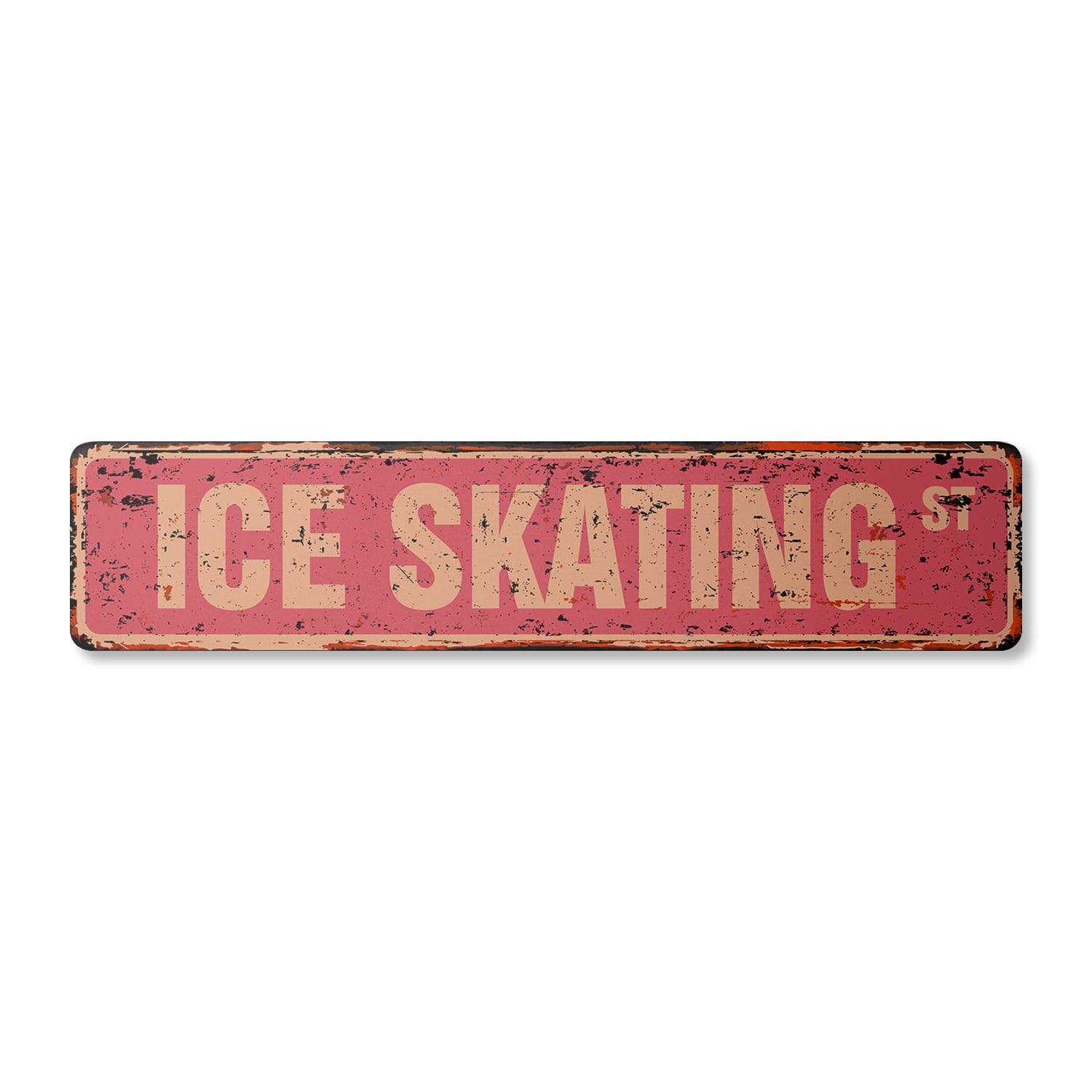 ICE SKATING Vintage Aluminum Street Sign skates figure lesson ...