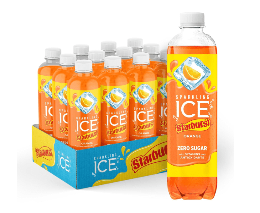 Sparkling Ice STARBURST Cherry, Zero Sugar Flavored Sparkling Water, with Vitamins and ...