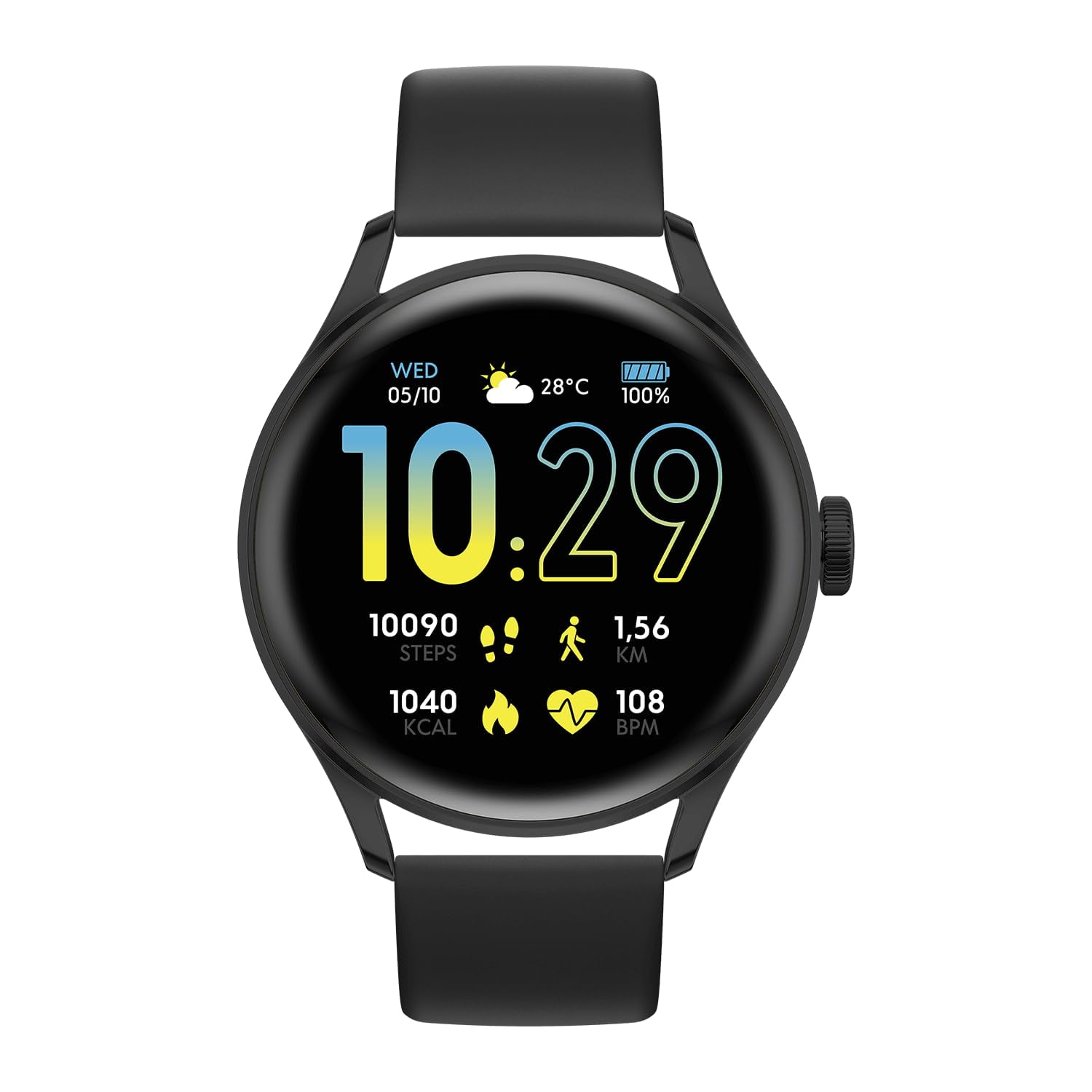 ICE-WATCH - Ice Smart 2.0 - Round Black Connected Watch with Black ...