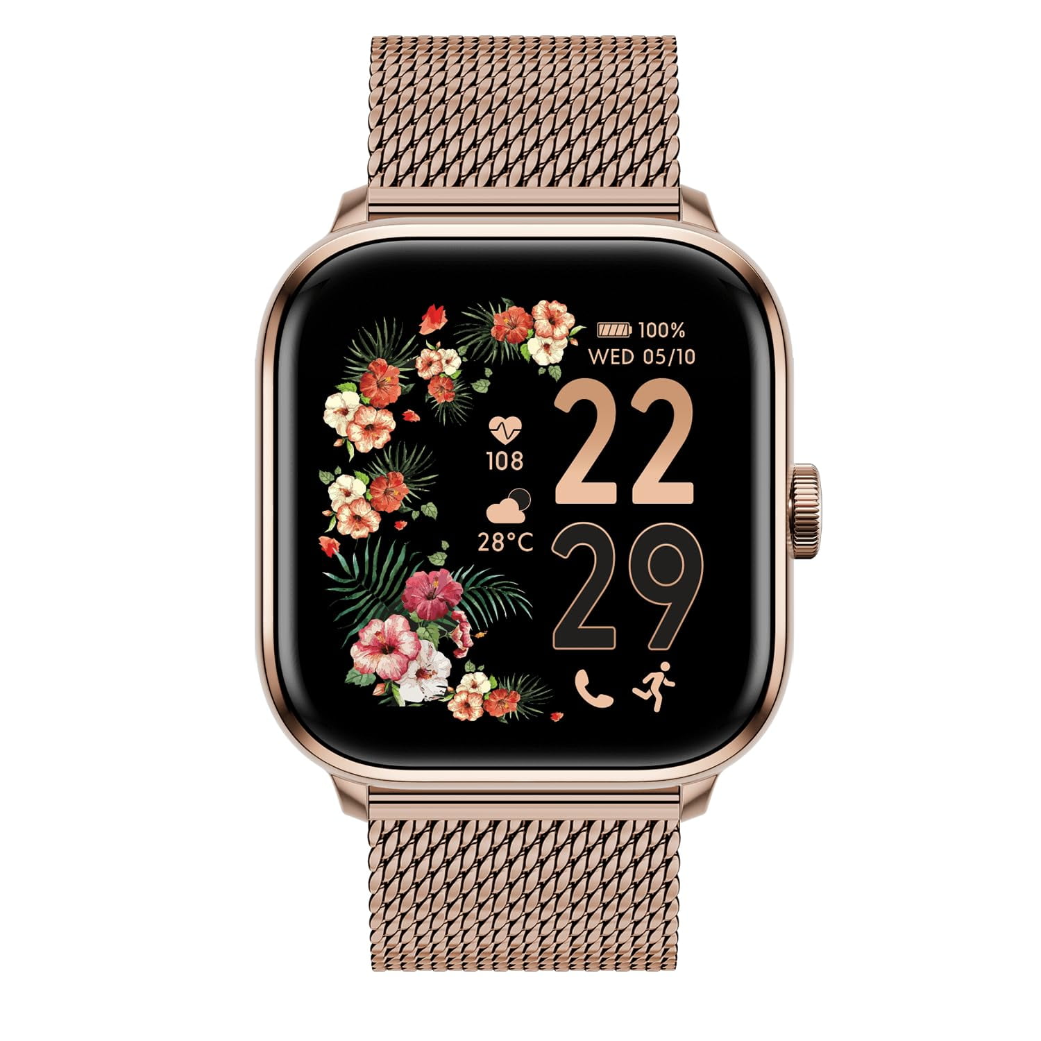 ICE-WATCH - Ice Smart 2.0 - Square Rose-Gold Connected Watch with Metal ...