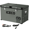 ICECO VL65 68 Quart Dual Zone Portable Refrigerator, 65 Liters, DC 12 ...
