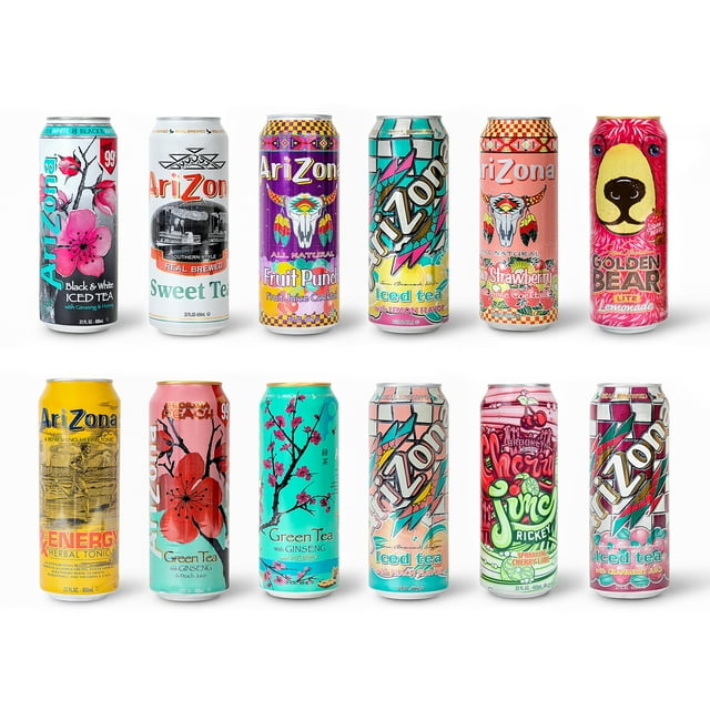 Arizona ICED TEA Drink Variety, 23oz Big Cans, 12 Pack | 12 Unique ...