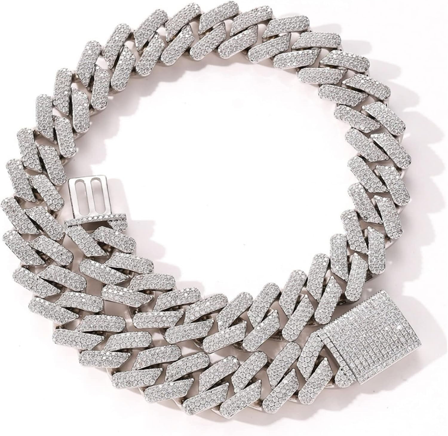 ICEDIAMOND 20MM Hip Hop Iced Out Miami Cuban Link Chain Necklace, 14K Gold Plated Bling CZ Bling ...