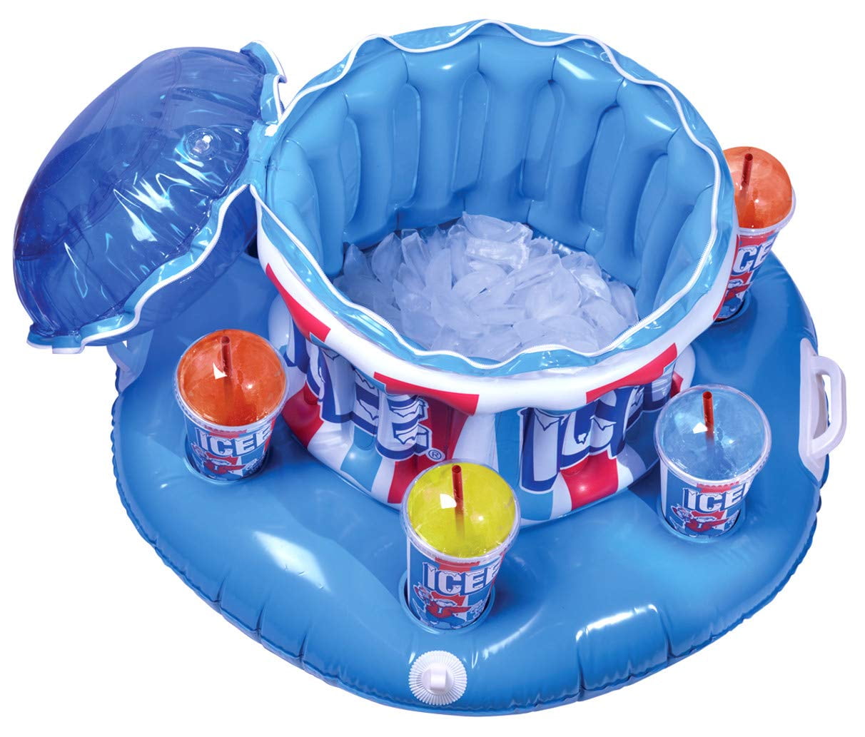ICEE Inflatable Pool Drink Holder Cooler For Kids And Adults Zippered ...