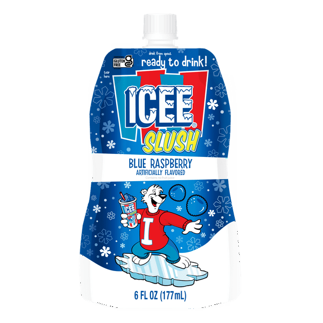 ICEE Frozen Slushie Blue Raspberry 6 fl oz Drink Pouch - Walmart.com